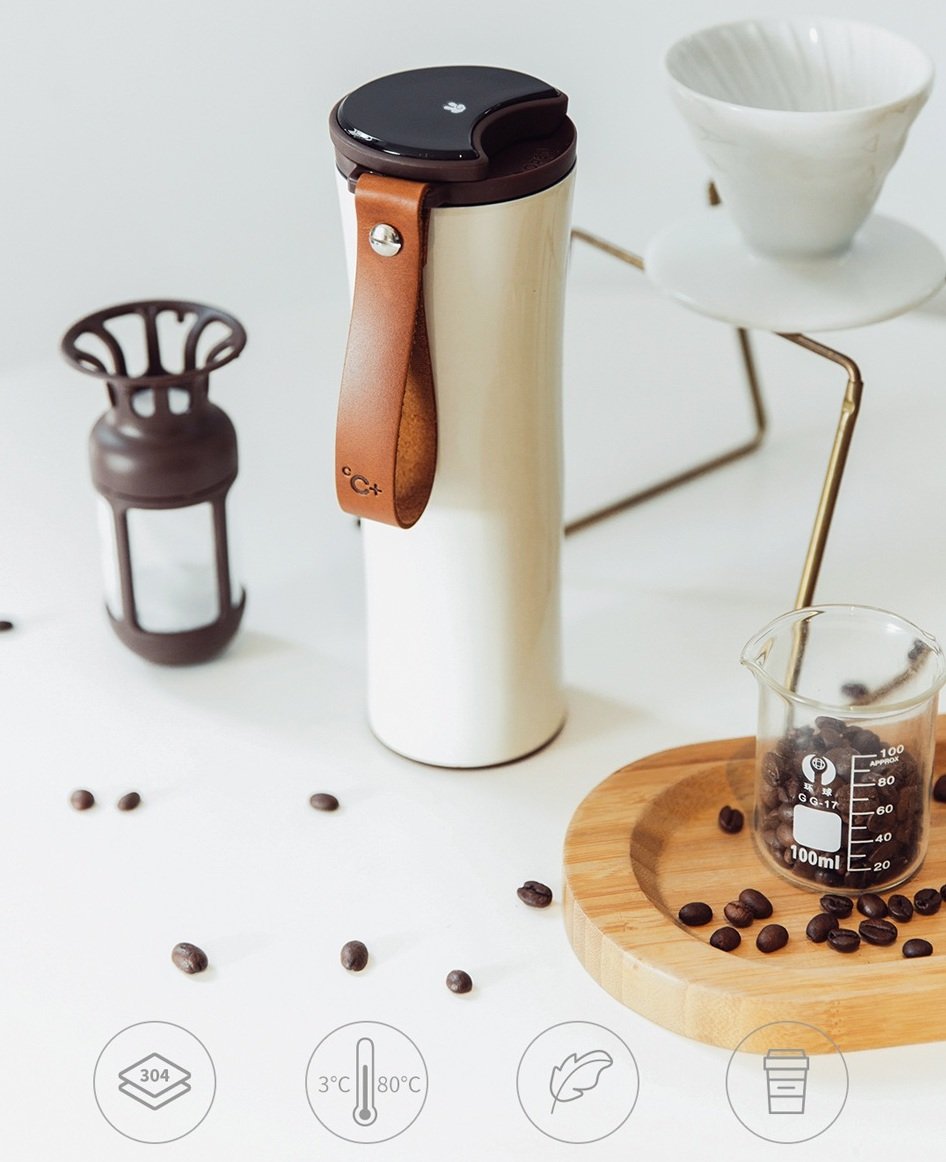 Термокружка KissKissFish MOKA Smart Coffee Tumbler White купить | ELMIR ...