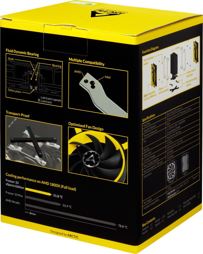 Кулер для процессора Arctic Freezer 33 eSports Edition Yellow ...