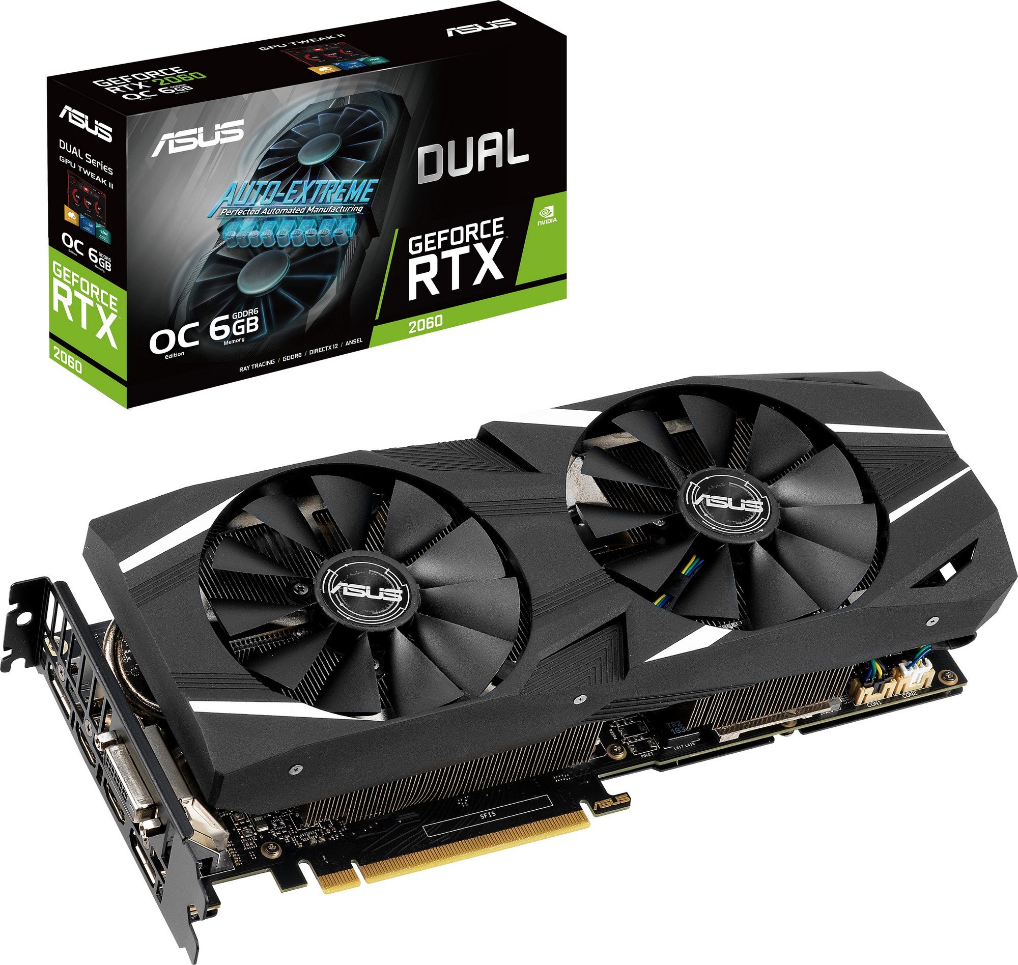 Видеокарта Asus PCI-E GeForce RTX2060 6GB DDR6 (DUAL-RTX2060-O6G ...