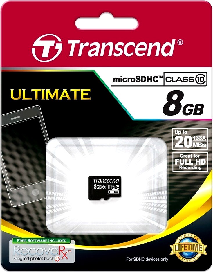 Карта памяти micro SDHC 8GB Transcend (TS8GUSDC10) купить | ELMIR - цена, отзывы, характеристики