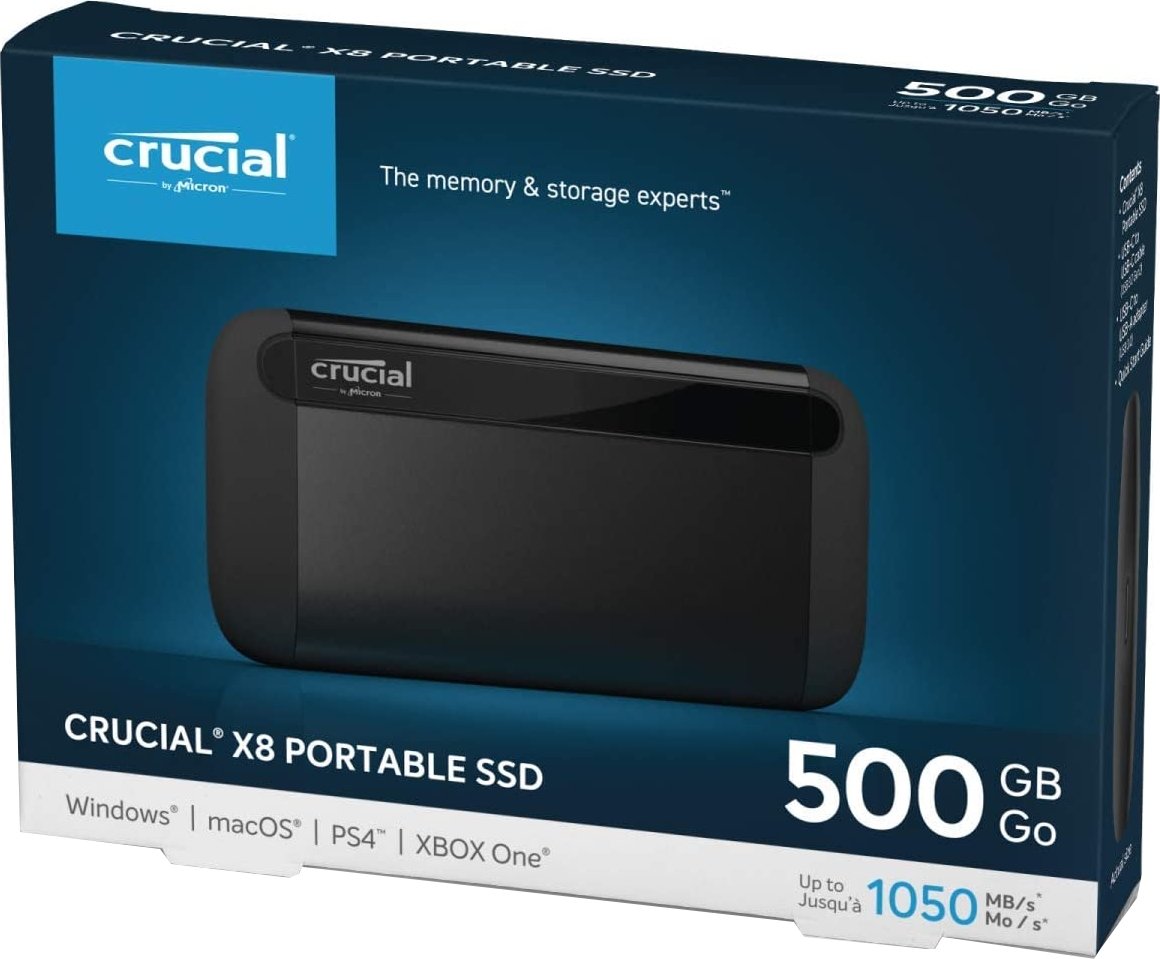SSD-накопитель USB 500GB Crucial X8 (CT500X8SSD9) купить | ELMIR - цена ...