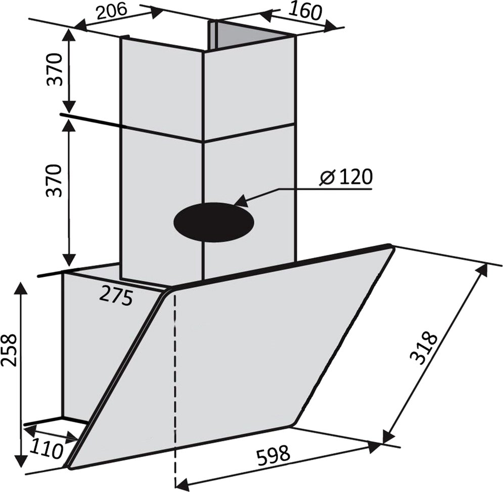 Витяжка Ventolux MODENA 60 BK (650) PB купити | ELMIR - ціна, відгуки ...