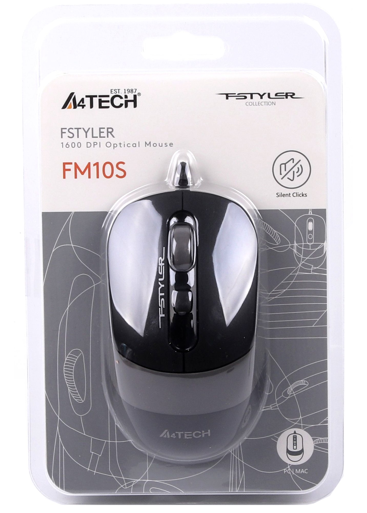 Мышь A4Tech Fstyler FM10S Silent Grey USB купить | ELMIR - цена, отзывы ...