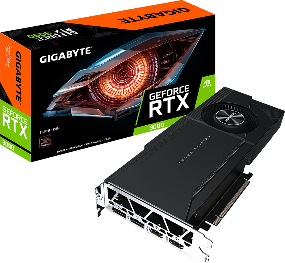 Видеокарта GigaByte PCI-E GeForce RTX3090 24GB DDR6X (GV-N3090TURBO ...