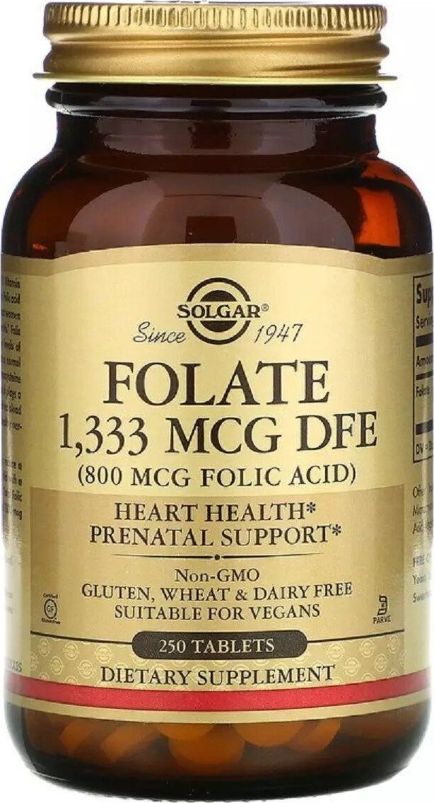 Фолат (В9) Solgar Folic Acid 800 мкг 250 таблеток (SOL01101) купить ...