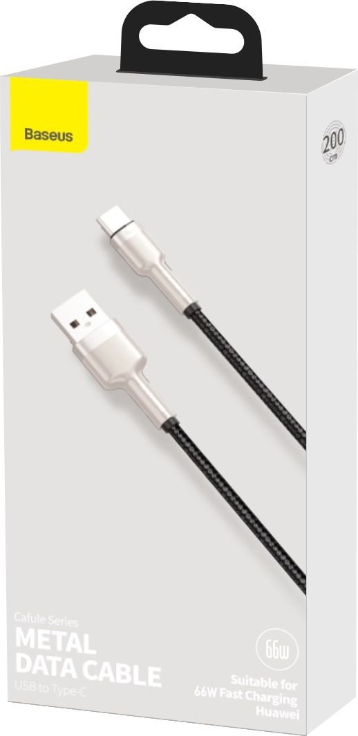 Кабель USB AM -> USB Type C Baseus Cafule 66W 2 м Black (CAKF000201 ...