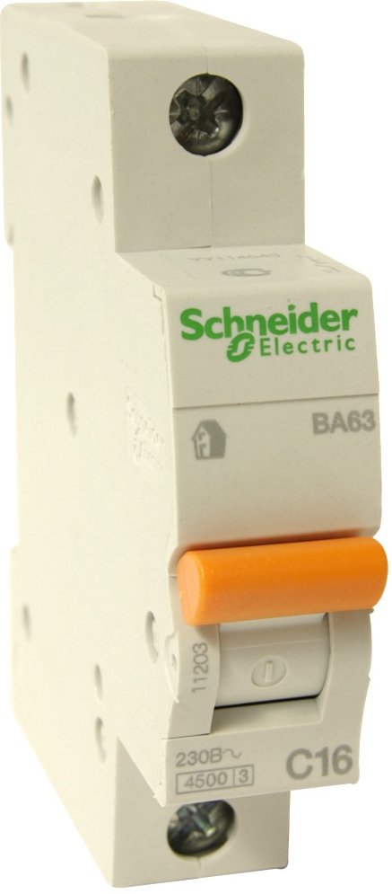Автоматический выключатель Schneider Domae BA63 1P 16A C 11203 купить ...