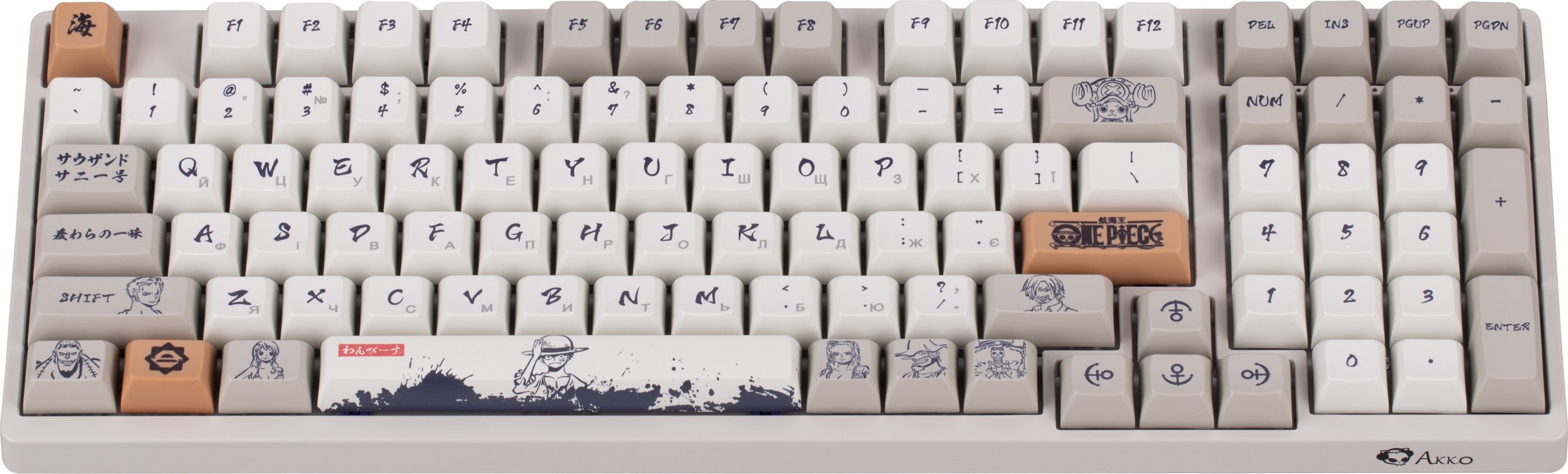 Клавиатура Akko 3098S One Piece Calligraphy CS Jelly White UA Grey ...