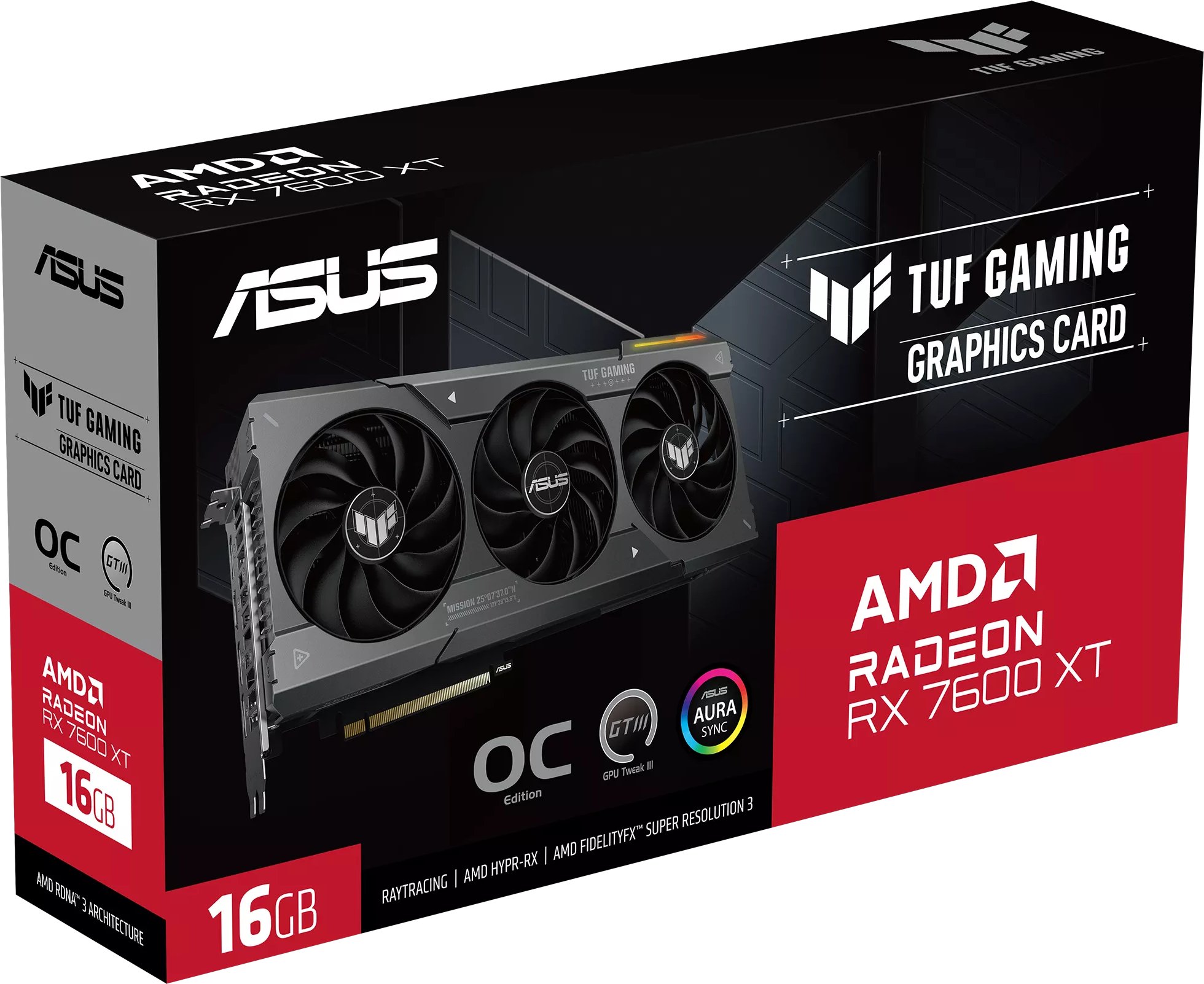 Видеокарта Asus PCI-E Radeon RX 7600 XT 16GB DDR6 (TUF-RX7600XT-O16G ...