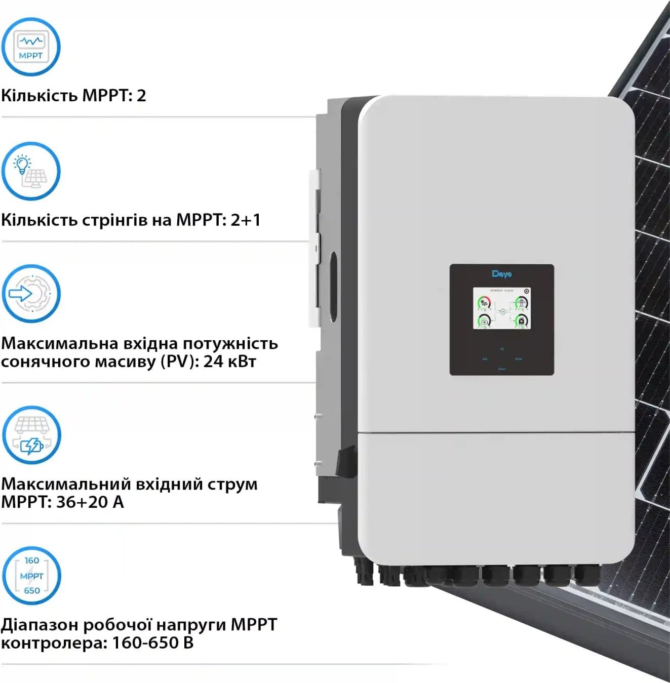 Гибридный инвертор DEYE SUN-16K 16kW 3-phase (SUN-16K-SG05LP3-EU-SM2 ...