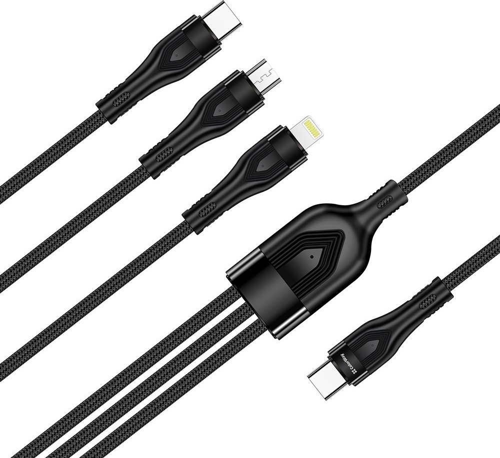 Кабель USB Type C -> Lightning/micro-USB/Type-C ColorWay 1.2 м Black (CW-CBPDU3060-BK) купить ...