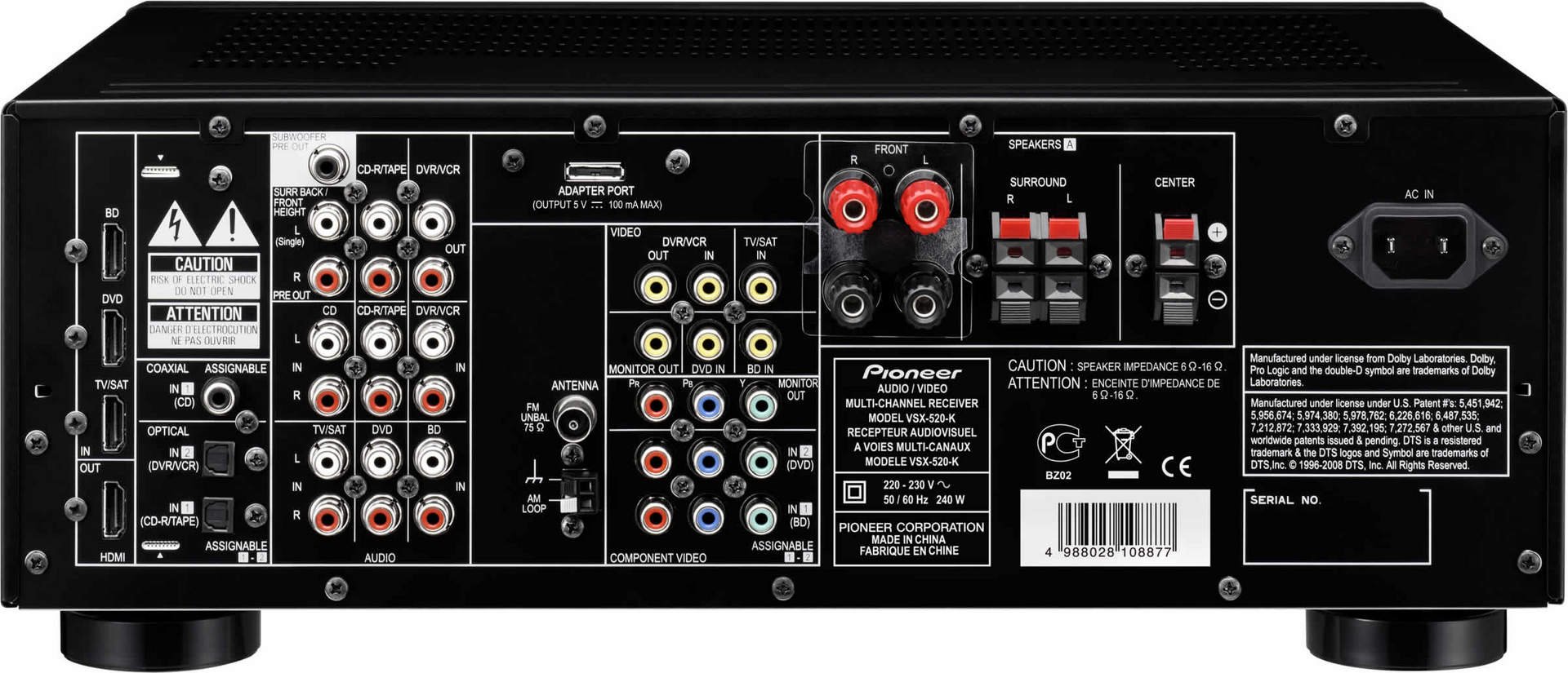 AV ресивер Pioneer VSX-520 K купить | ELMIR - цена, отзывы, характеристики