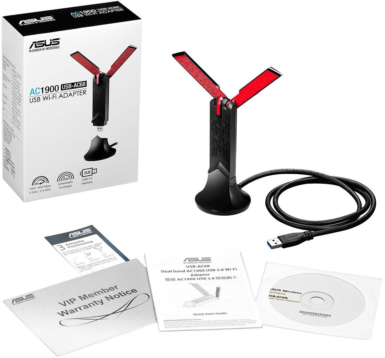 WiFi-адаптер USB Asus USB-AC68 купить | Elmir - цена, отзывы ...