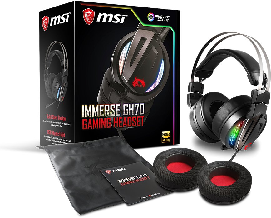 Наушники MSI Immerse GH70 Gaming Headset купить | ELMIR - цена, отзывы ...